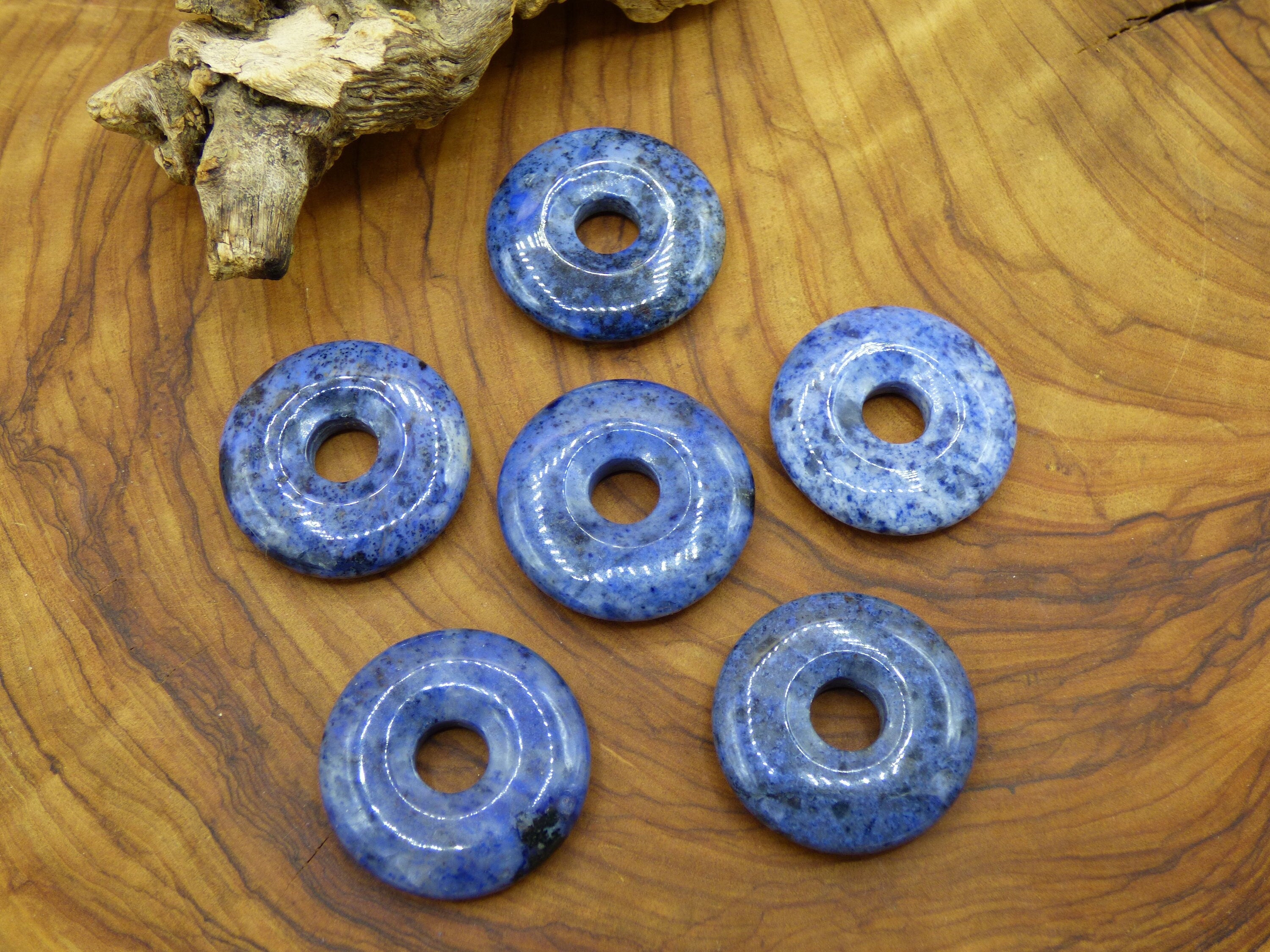 Dumortierit 30mm ~ Donut Edelstein Kette ~HIPPIE ~GOA ~Boho ~Tibet ~Et ...
